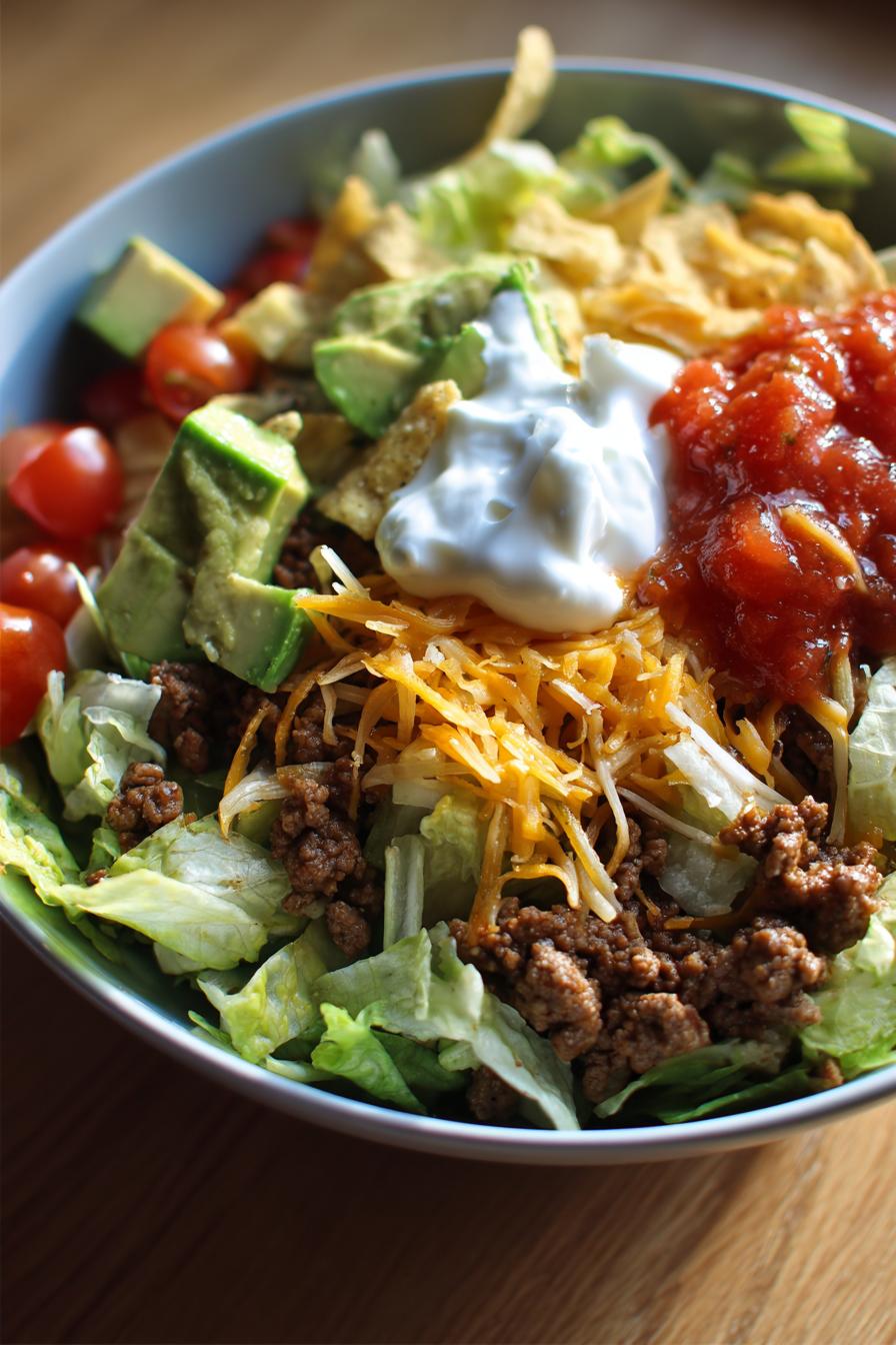 Irresistible 25 Minute Taco Salad with Ground Beef - Inspire Spire